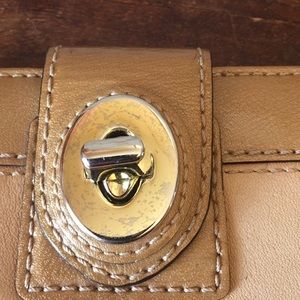 Coach | Bags | Coach Turn Lock Natural Leather Wallet | Poshmark